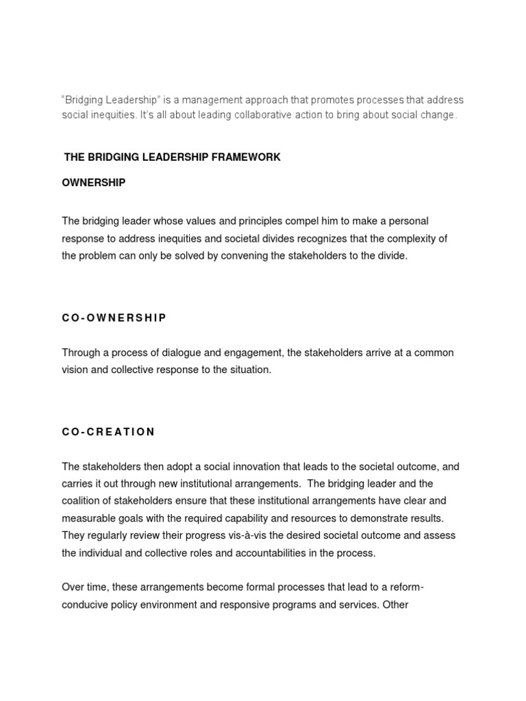 Bridging Leadership | PDF | Human Resources | Leadership