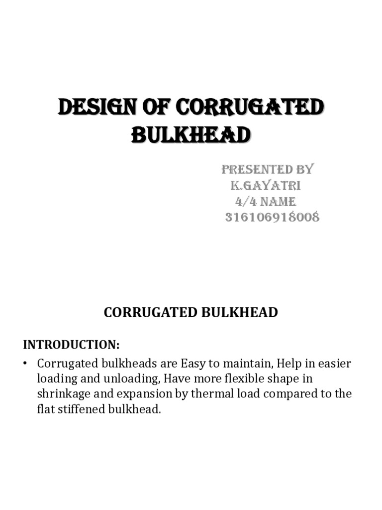 Corrugated Bulkhead Design Guide | PDF