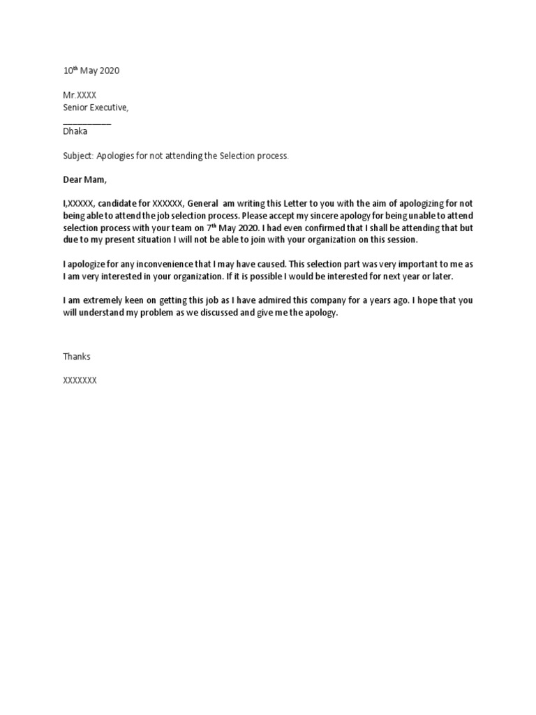 Apology Letter | PDF