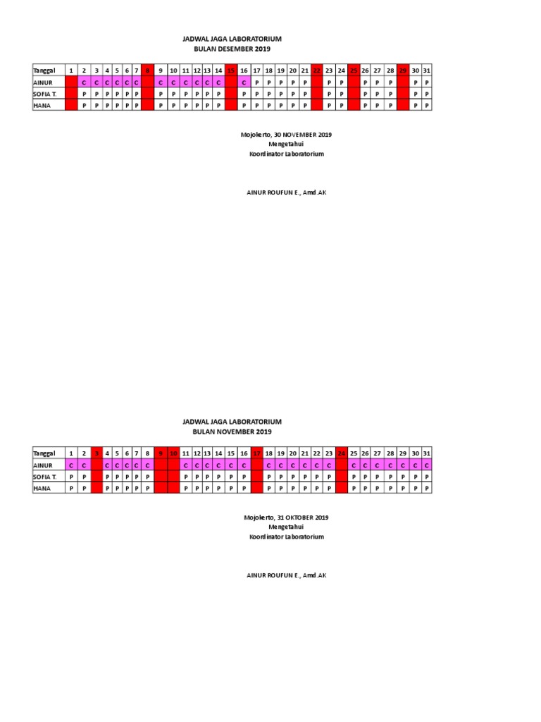 Jadwal Lab | PDF