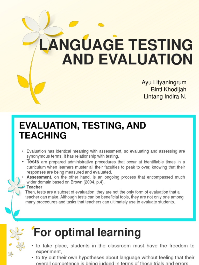 Language Testing and Evaluation | PDF | Test (Assessment ...