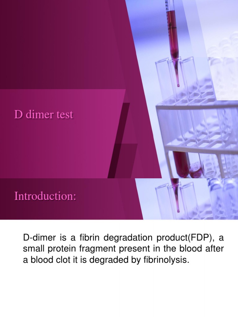 D Dimer Test | PDF | Coagulation | Hematology