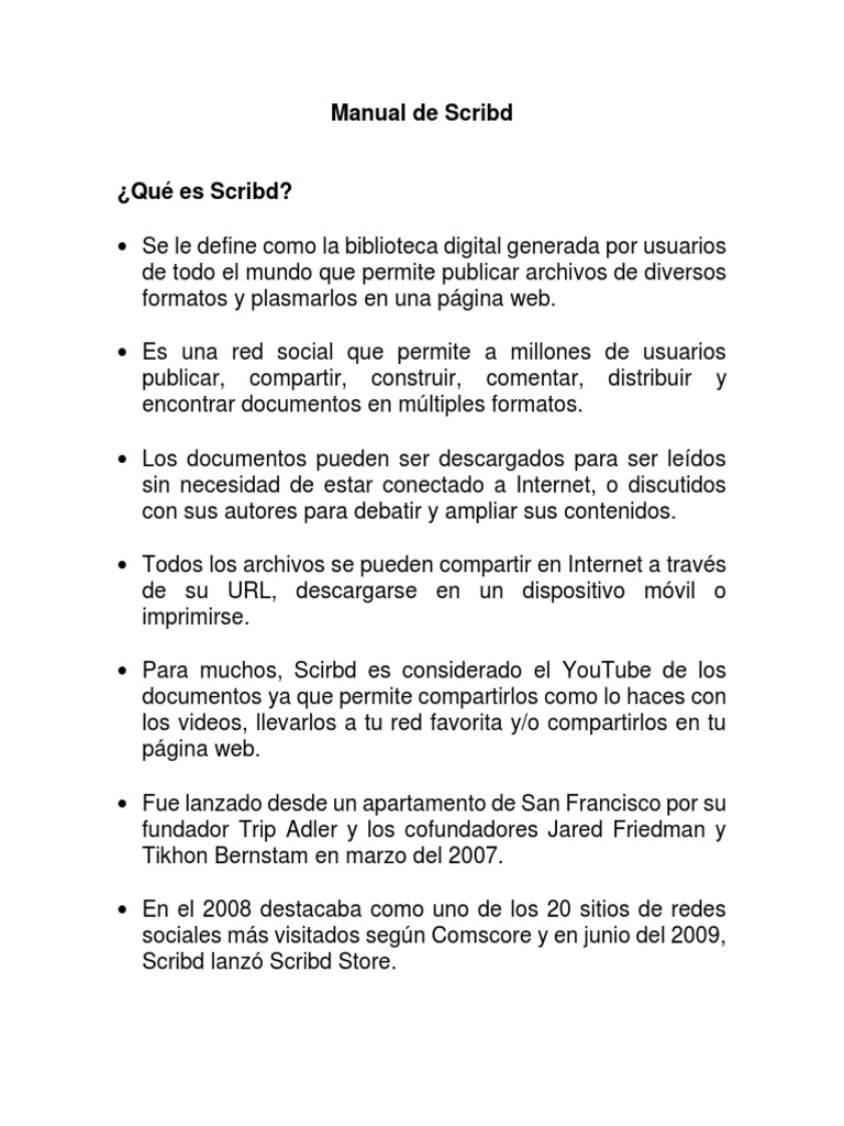Manual para Uso de Scribd | PDF | Scribd | Informática