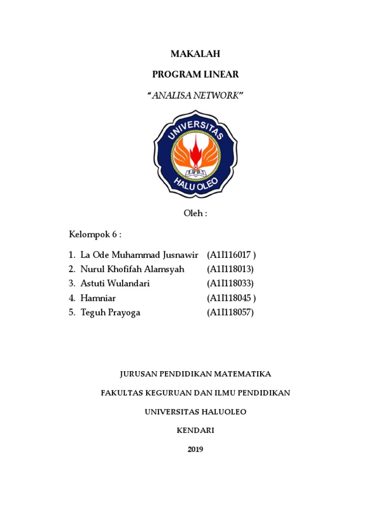 Makalah Program Linear Analisa Network | PDF