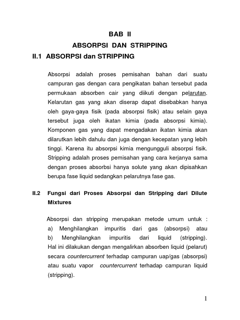 Prinsip Perhitungan Kolom Absorbsi | PDF