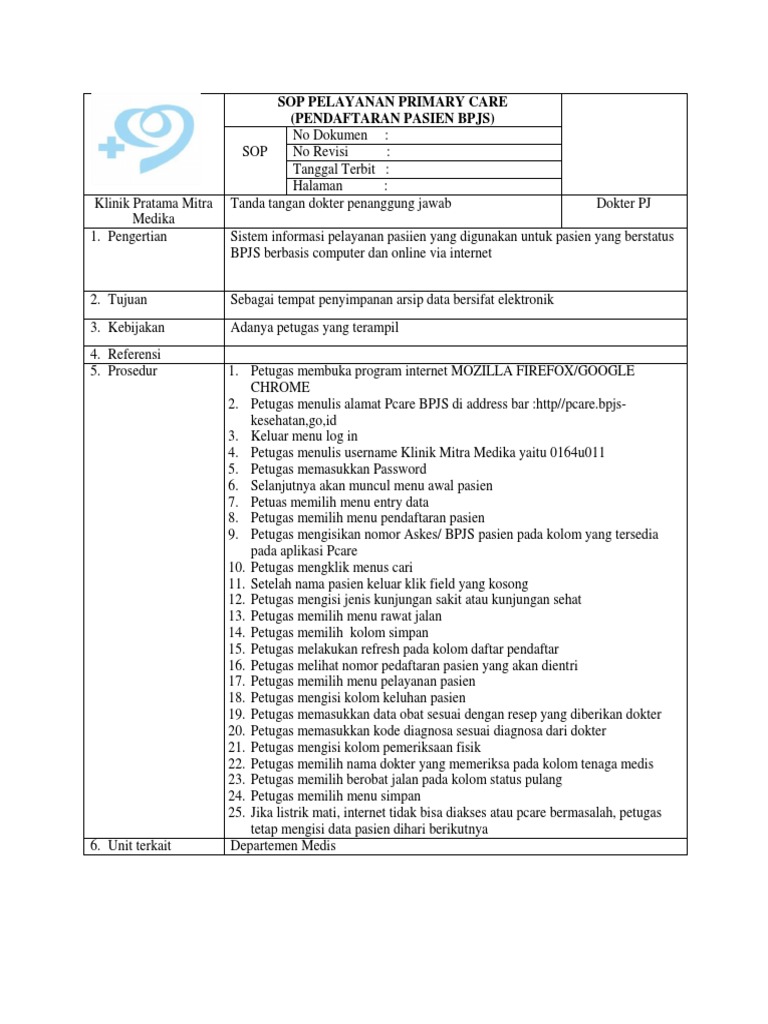 SOP Pelayanan Pasien BPJS | PDF | Pengembangan Diri | Sains & Matematika