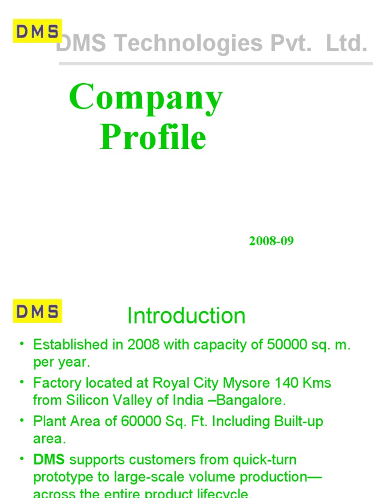 DMS Technologies Pvt. LTD.: Company Profile | PDF | Printed Circuit Board | Bangalore