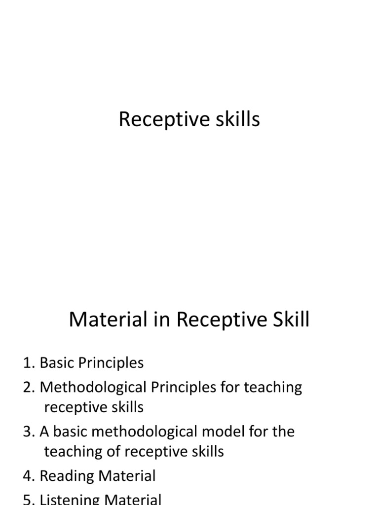 Receptive Skills | PDF