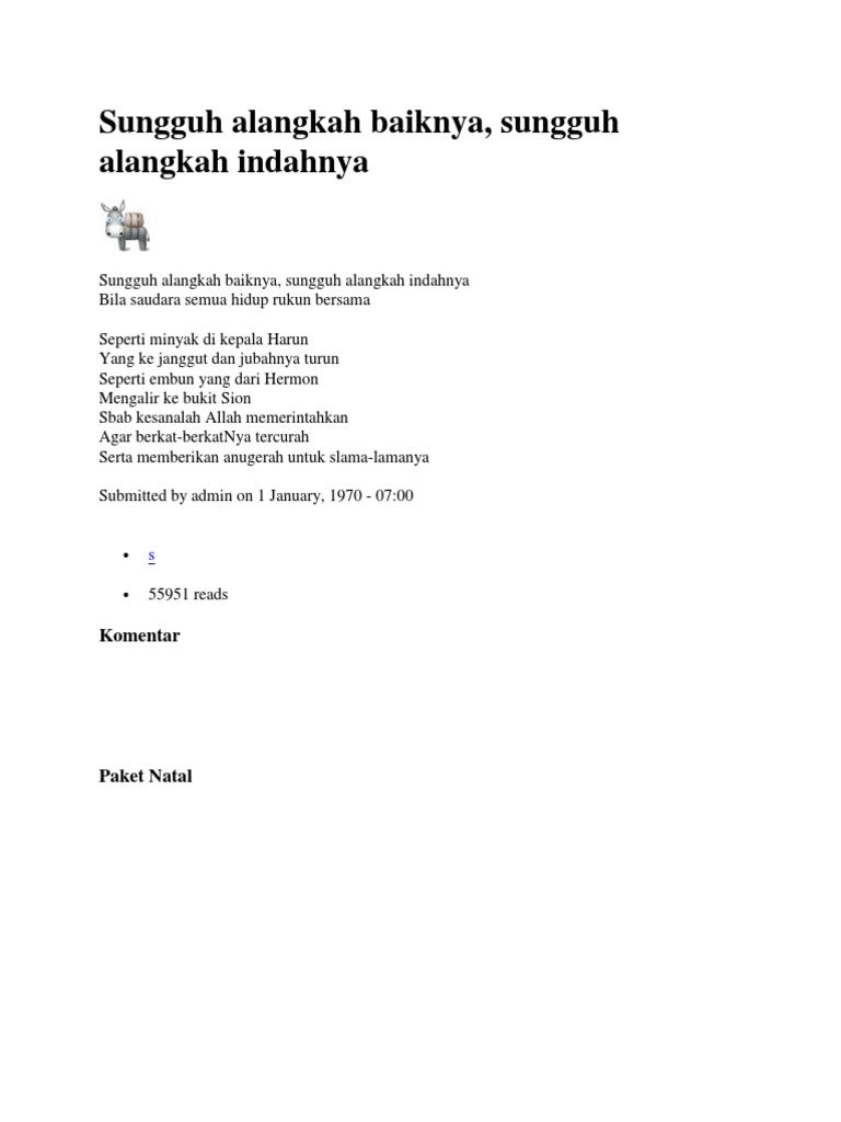 Sungguh Alangkah Baiknya | PDF