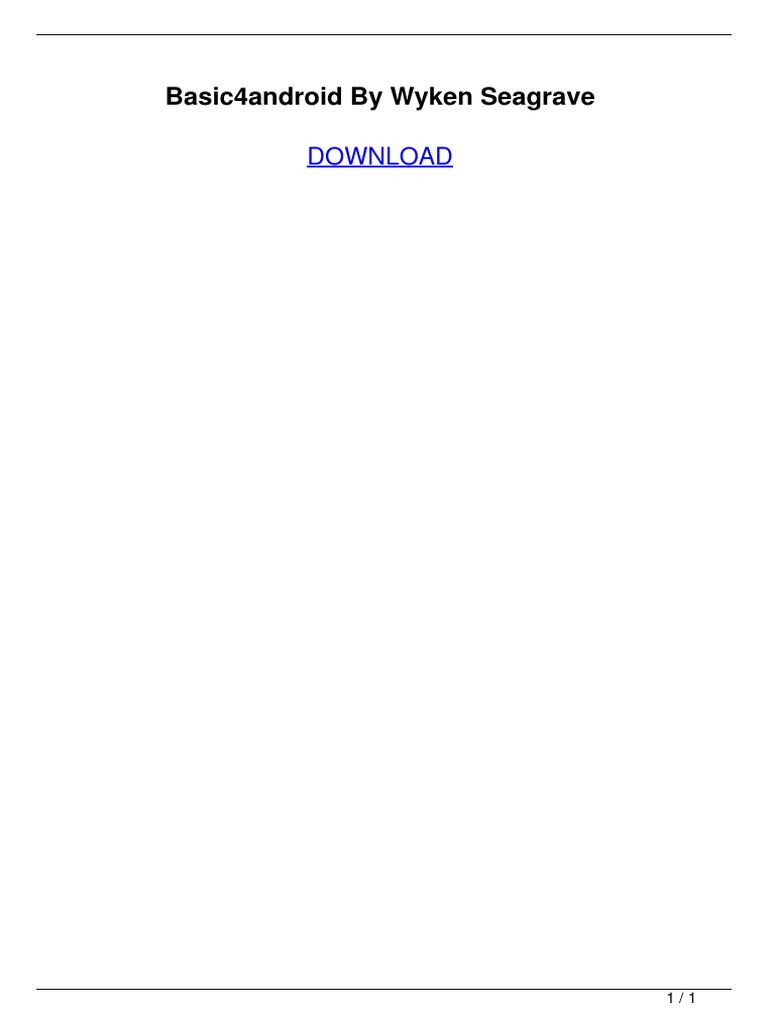 Basic4android by Wyken Seagrave PDF | PDF