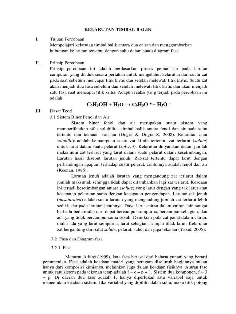 Kelarutan Timbal Balik | PDF