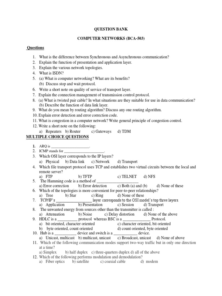Bca 503 PDF | PDF | Network Topology | Computer Network