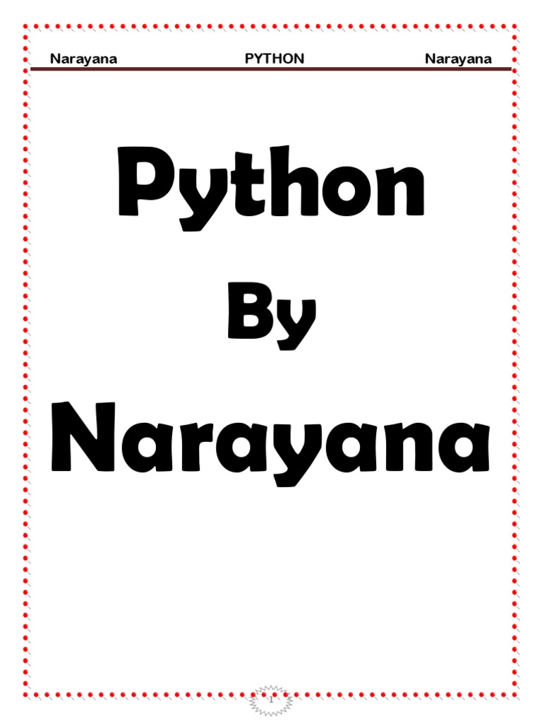 Python Narayana Final PDF | PDF | Python (Programming Language ...