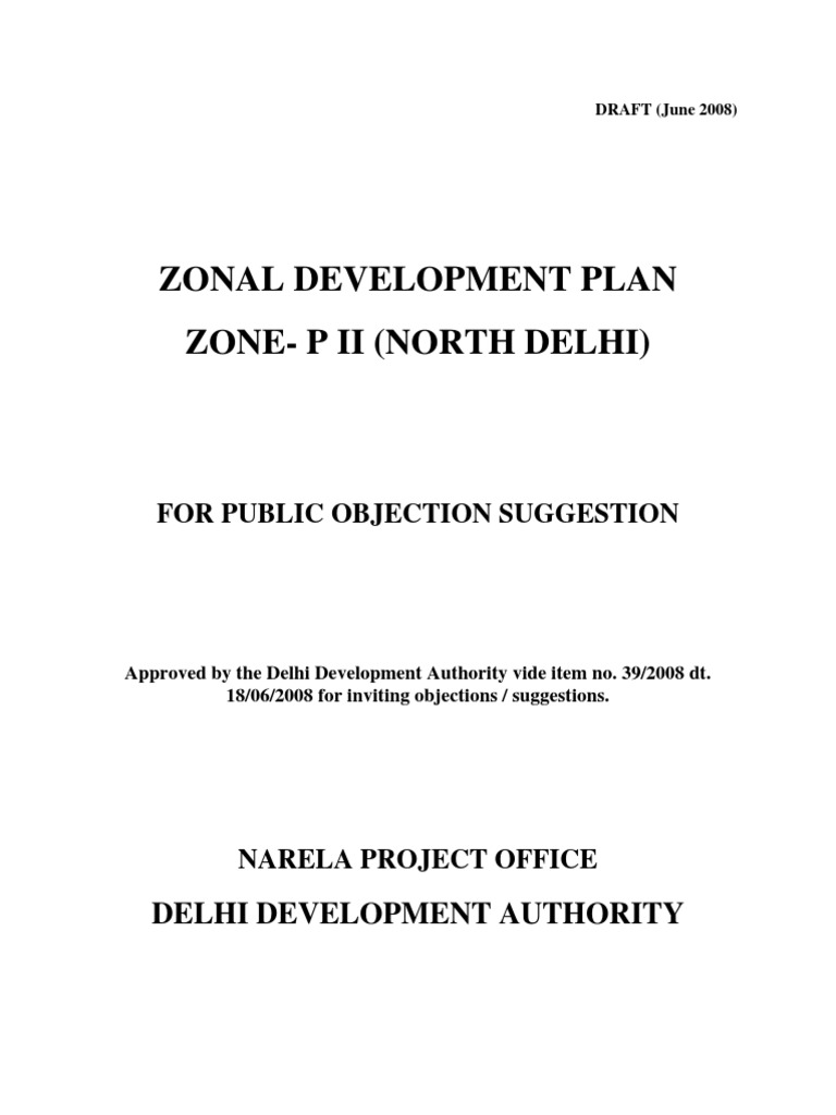 Zonal Plan P-II North Delhi - Reports - PDF | PDF | Drainage Basin | Zoning