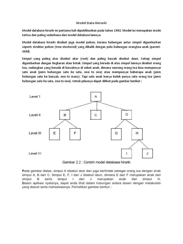 Model Data Hierarki: Konsep & Struktur | PDF | Seni & Disiplin Bahasa ...