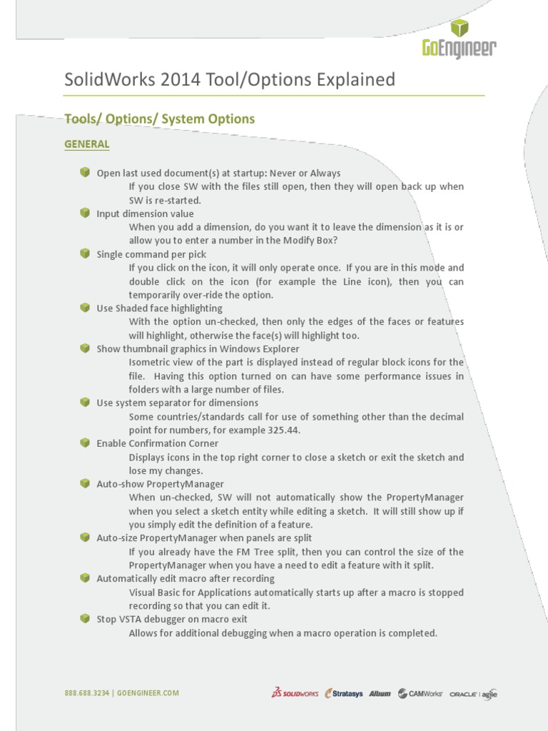 Solidworks-Tools Options | PDF | Icon (Computing) | Computer File