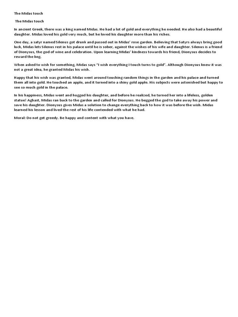 The Midas Touch | PDF | Dionysus