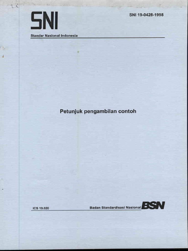 SNI 19-0428-1998 Petunjuk Pengambilan Contoh PDF | PDF