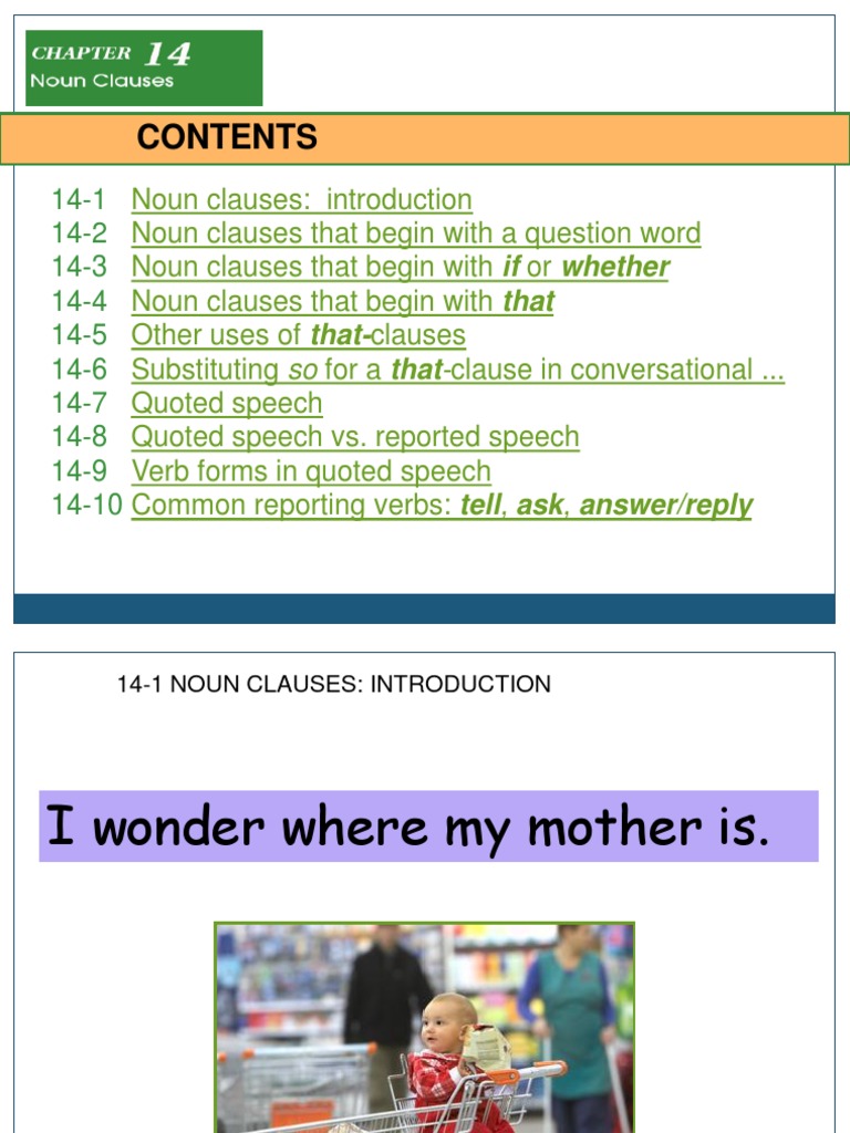 FEG04 - Chapter - Noun Clause - Pps | Download Free PDF | Clause | Verb