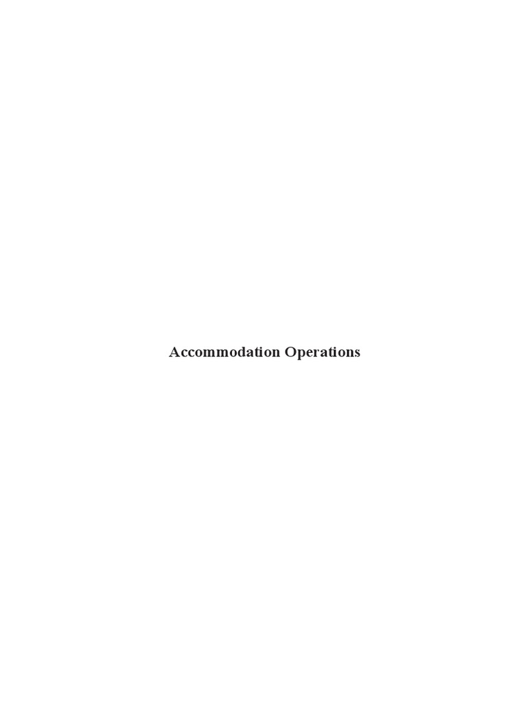 Accommodation Operations PDF | PDF | Inn | Hotel