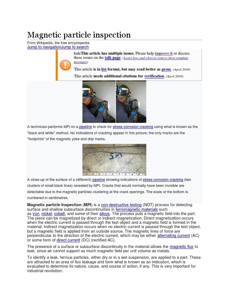 Magnetic Particle Inspection PDF | PDF | Nondestructive Testing ...