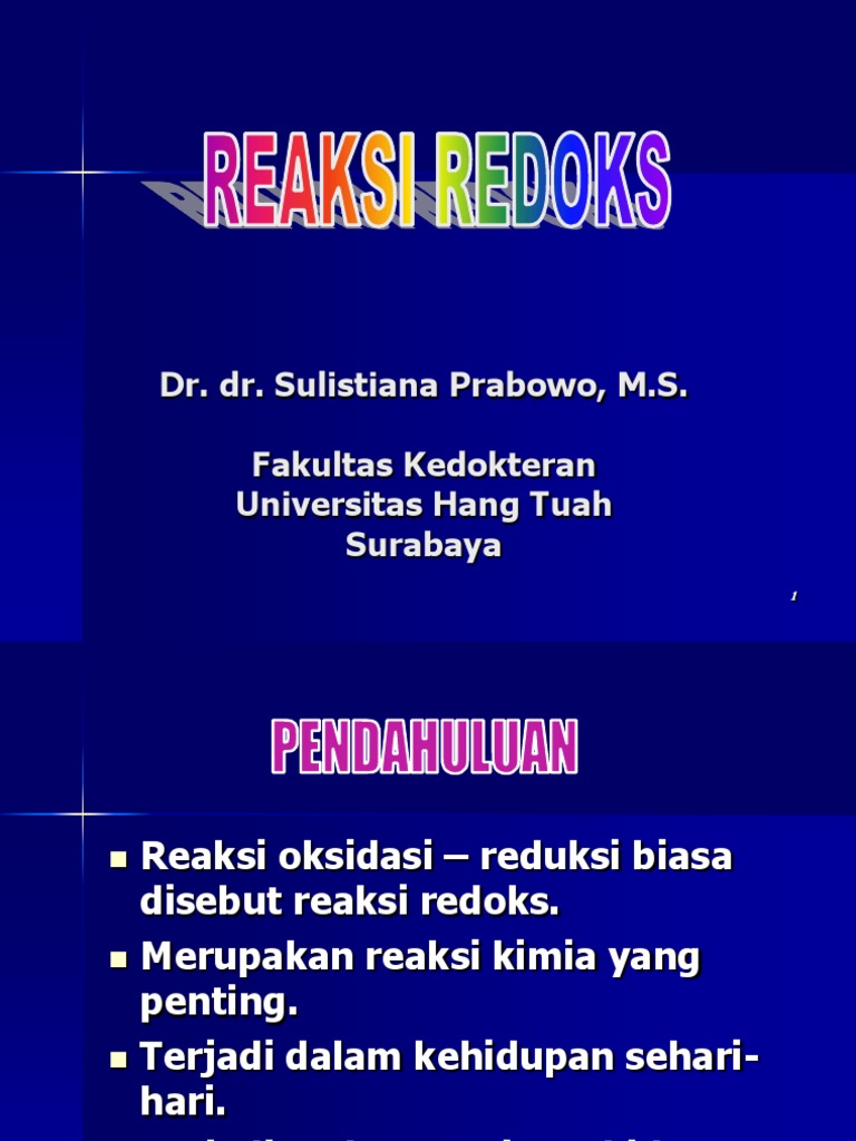 Reaksi Redoks | PDF | Sains & Matematika