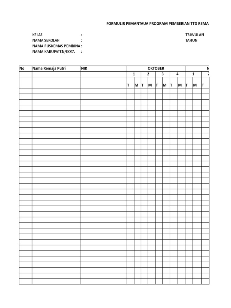 Blangko TTD Rematri | PDF