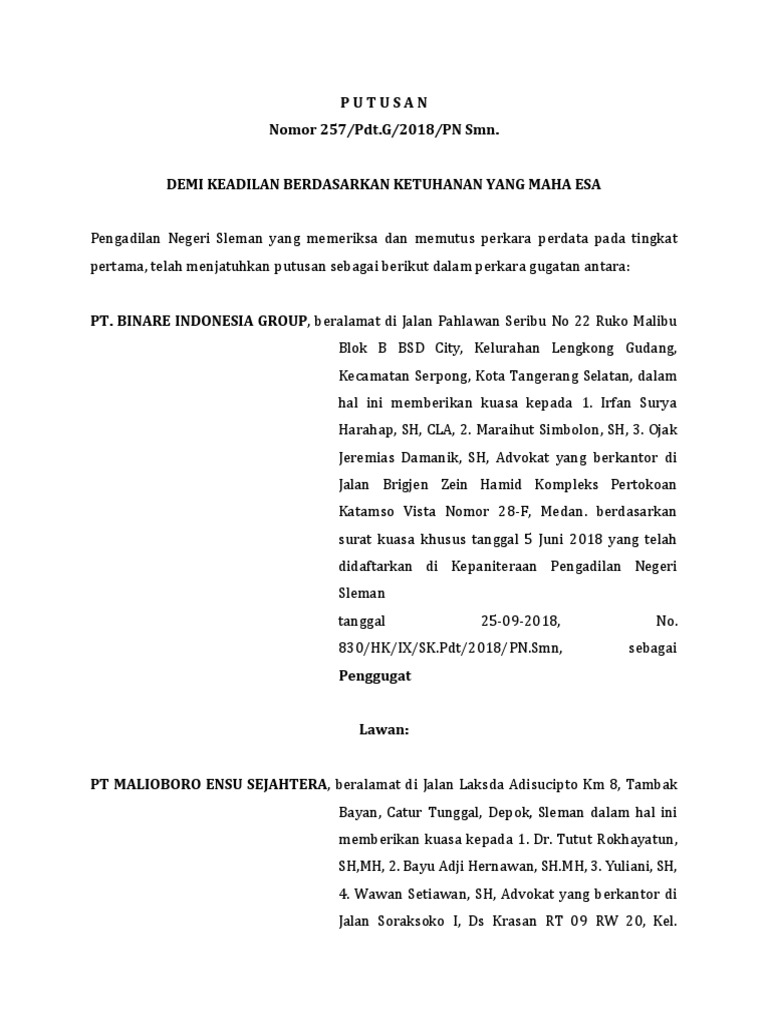 Putusan Sela Pendi | PDF