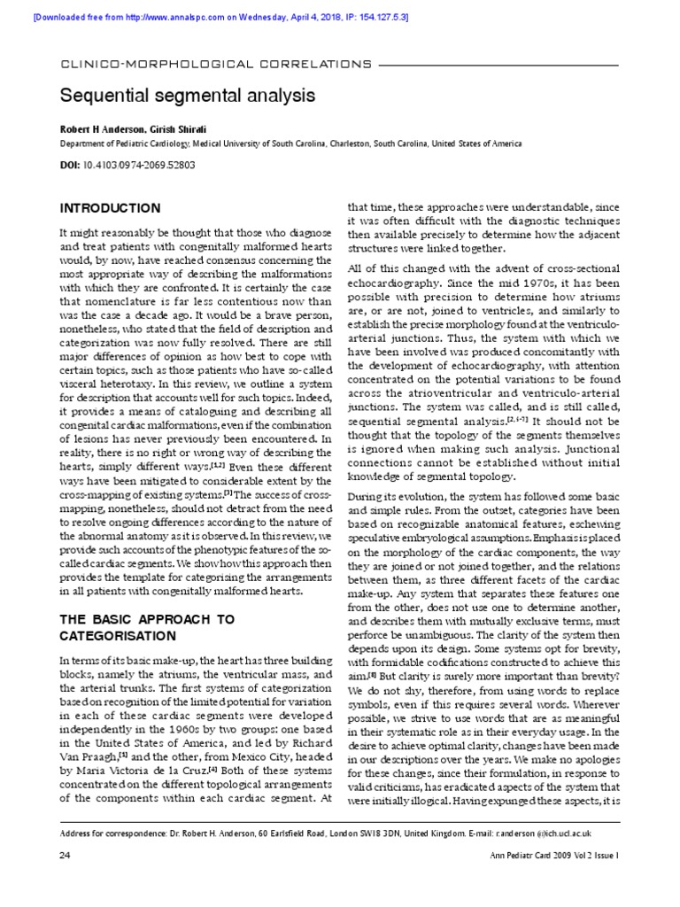 Sequential Segmental Analysis | PDF | Atrium (Heart) | Heart Valve