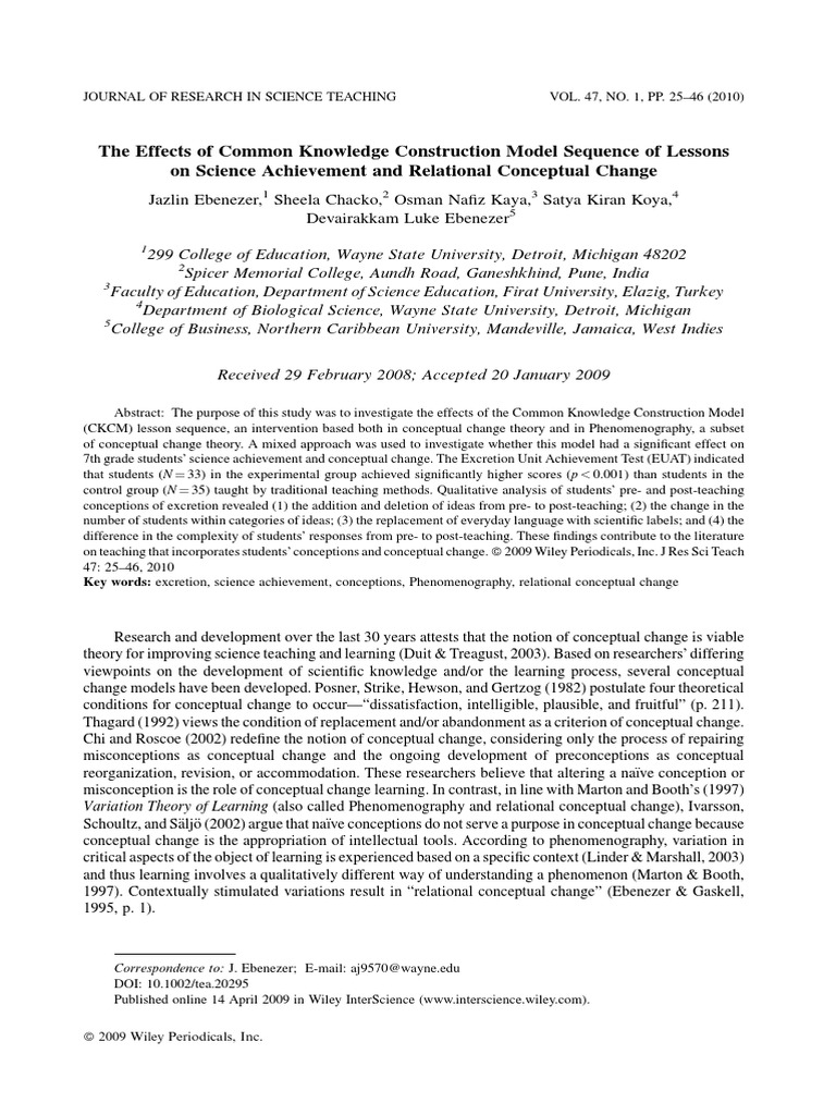 Ebe - The Effects of Common Knowledge Construction Model Sequence of ...