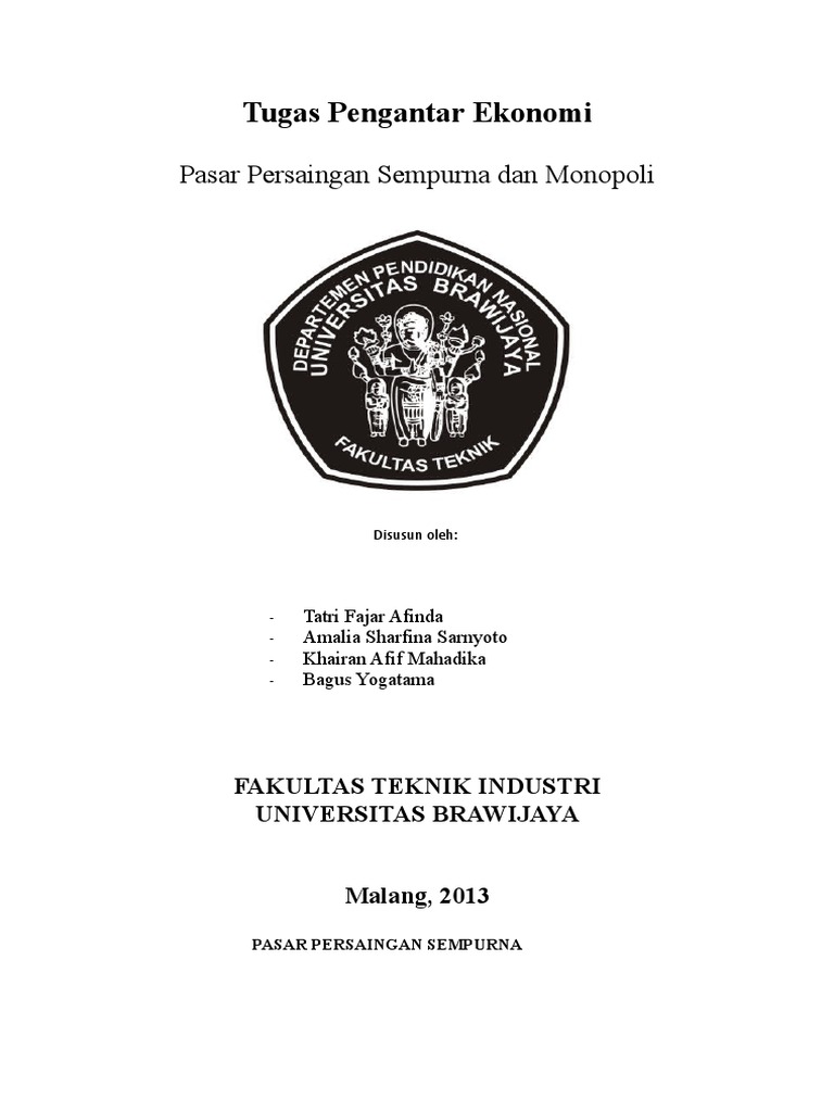 Pasar Persaingan Sempurna Dan Monopoli Kelompok 3 | PDF