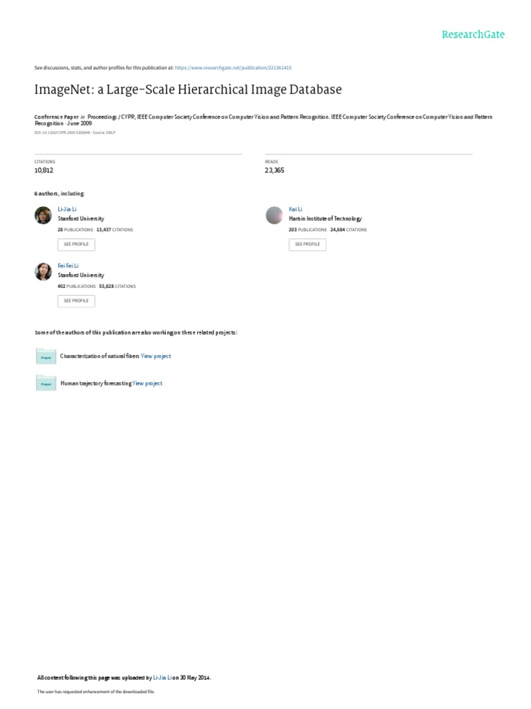 ImageNet: A Resource for AI Researchers | PDF | Receiver Operating ...