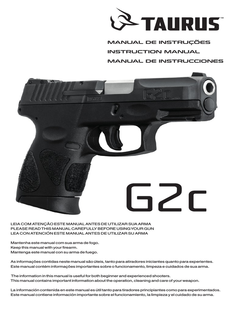 Manual Taurus g2 | PDF | Munição | Armas de fogo