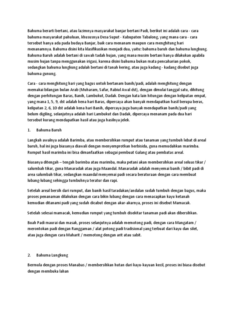 Bahuma Berarti | PDF