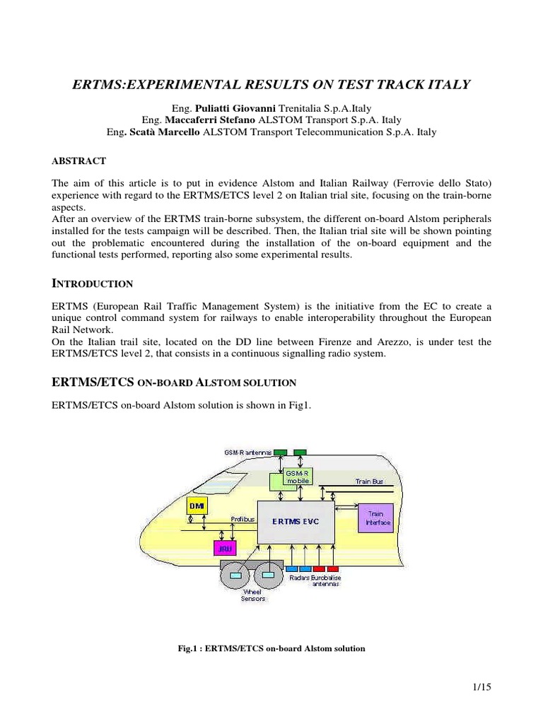 ERTMS Test Results Italy | PDF | Gsm | General Packet Radio Service