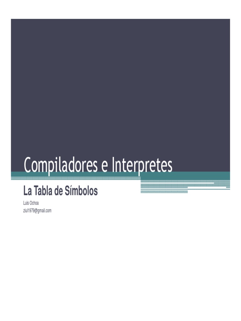 Tabla de Símbolos en Compiladores | PDF | Compilador | Lenguaje de ...