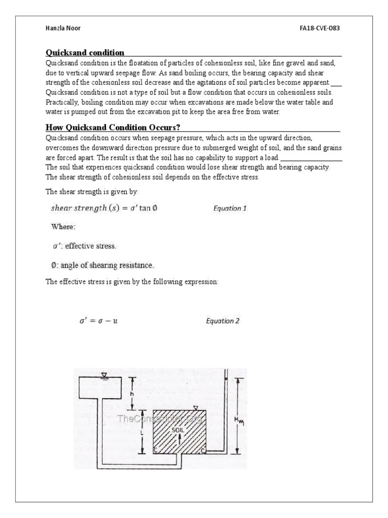 Quick Sand Condition | PDF | Soil Mechanics | Soil