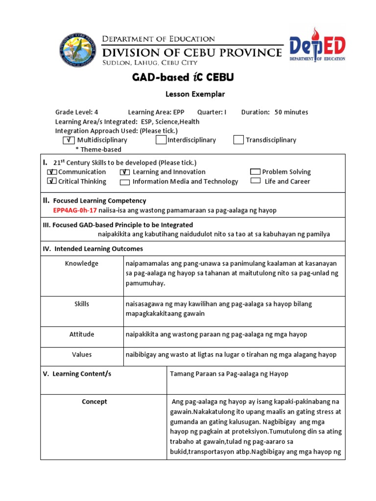Lesson Exemplar Ic Cebu-EPp Grade 4 | PDF