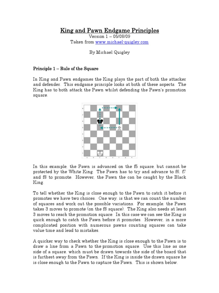 King and Pawn Endgame Principles | PDF | Games Of Mental Skill | Chess ...