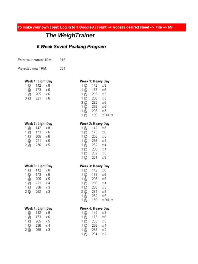 6-Week Soviet Peaking Program Guide | PDF | Alphabet Inc. | Websites