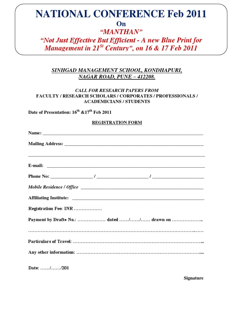 Registration Form | PDF | Career & Growth