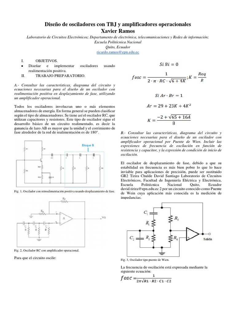 Preparatorio 5 Circuitos Electronicos | PDF | Amplificador operacional | Realimentación