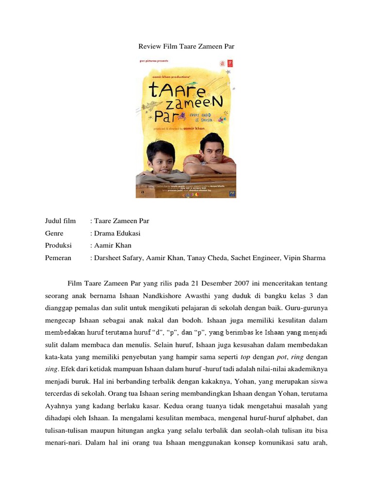 Review Film Taare Zameen Par | PDF