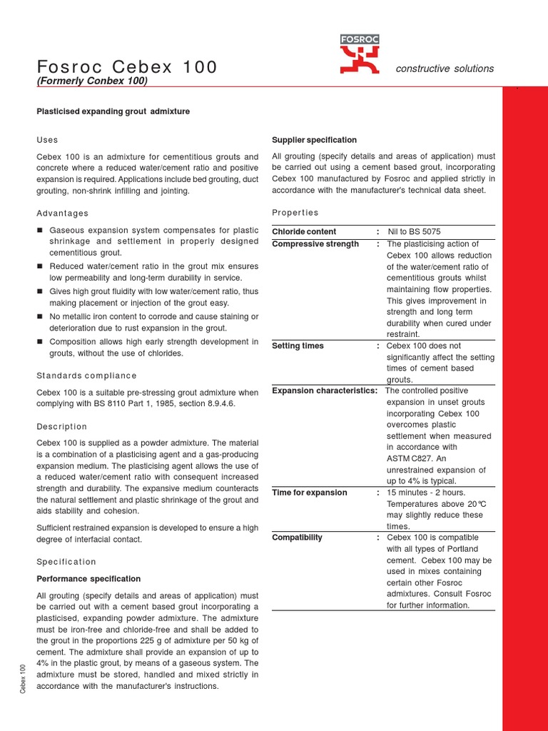 Cebex 100 PDF | PDF | Concrete | Cement