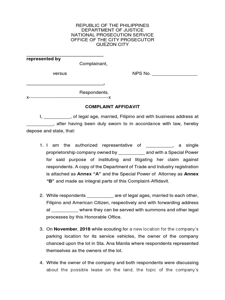 Complaint Affidavit Estafa | PDF | Government | Justice