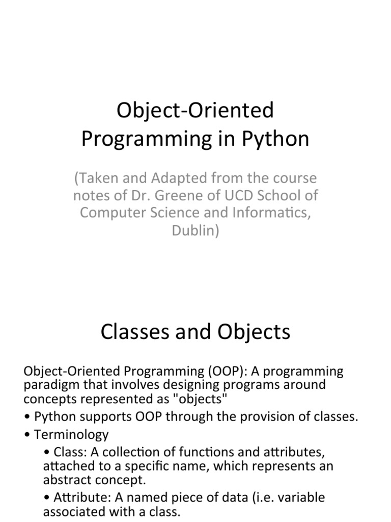Python Oop Pdf Inheritance Object Oriented Programming Class Computer Programming