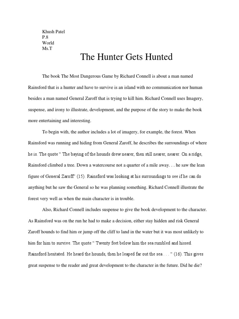 The Most Dangerous Game | PDF