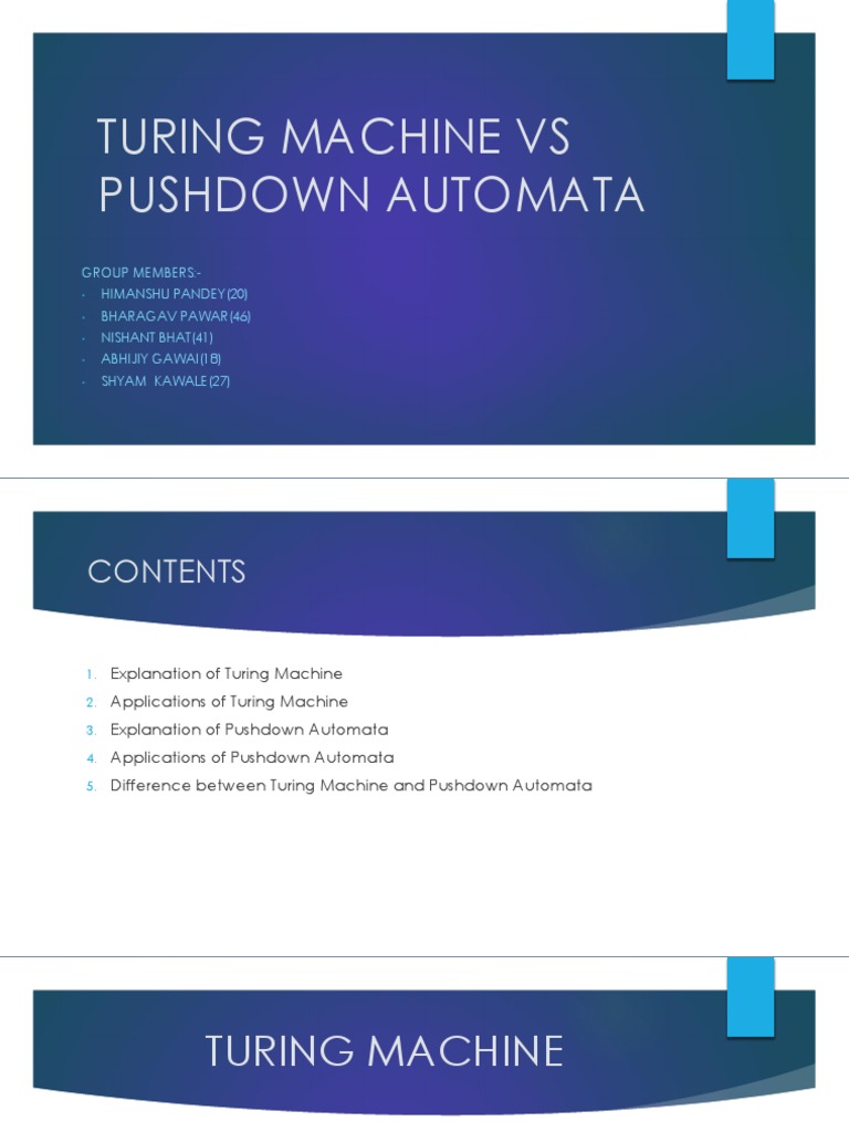 Turing Machine VS Pushdown Automata | PDF | Computer Engineering | Logic