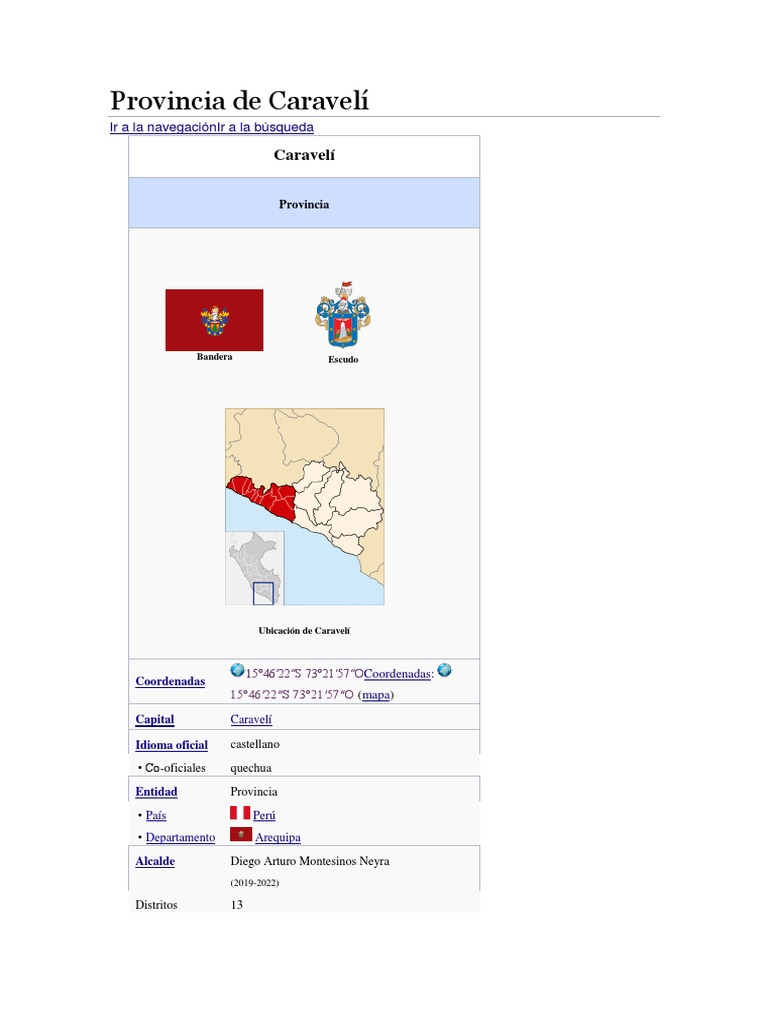Provincia de Caravelí | PDF | Geografía Física | Geomorfología