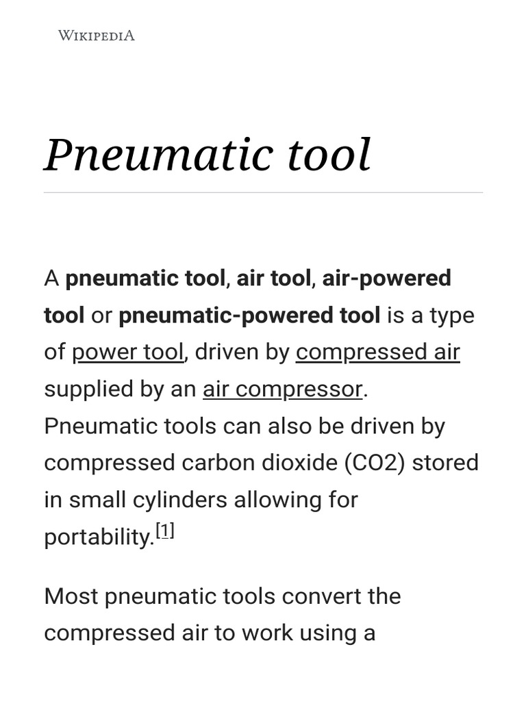 Pneumatic Tool | PDF | Gas Technologies | Manufactured Goods
